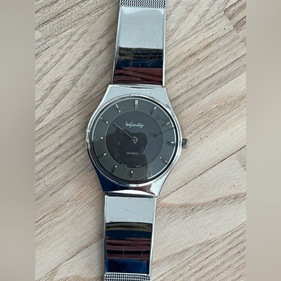 Infinity | Accessories | Infinity Ladies Watch Black Dial Stainless ...
